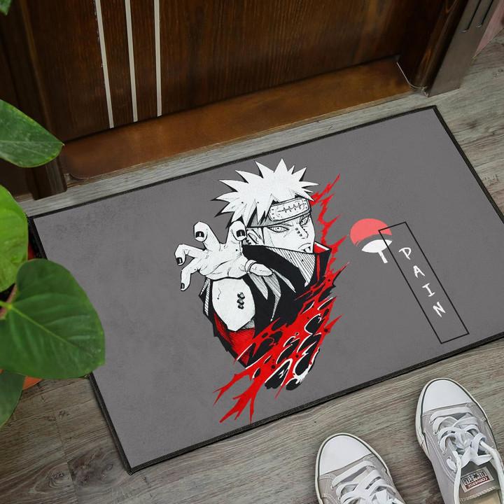 Naruto Anime Door Mat – Pain Nagato Red Black White Artwork Door Mat ...