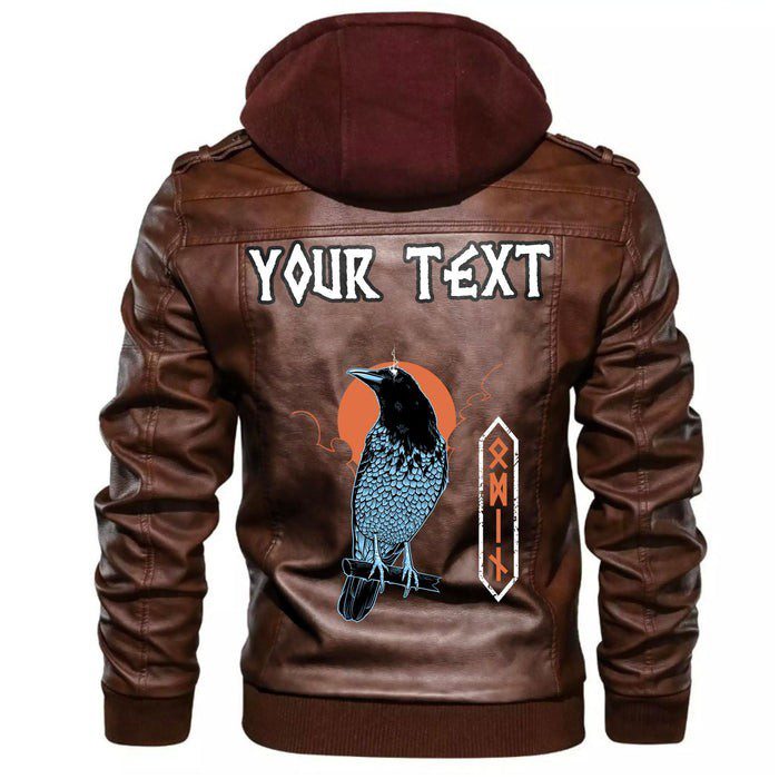 Custom Black Raven Sky Rune Leather Jacket A35 LJ3988 – Let the colors ...